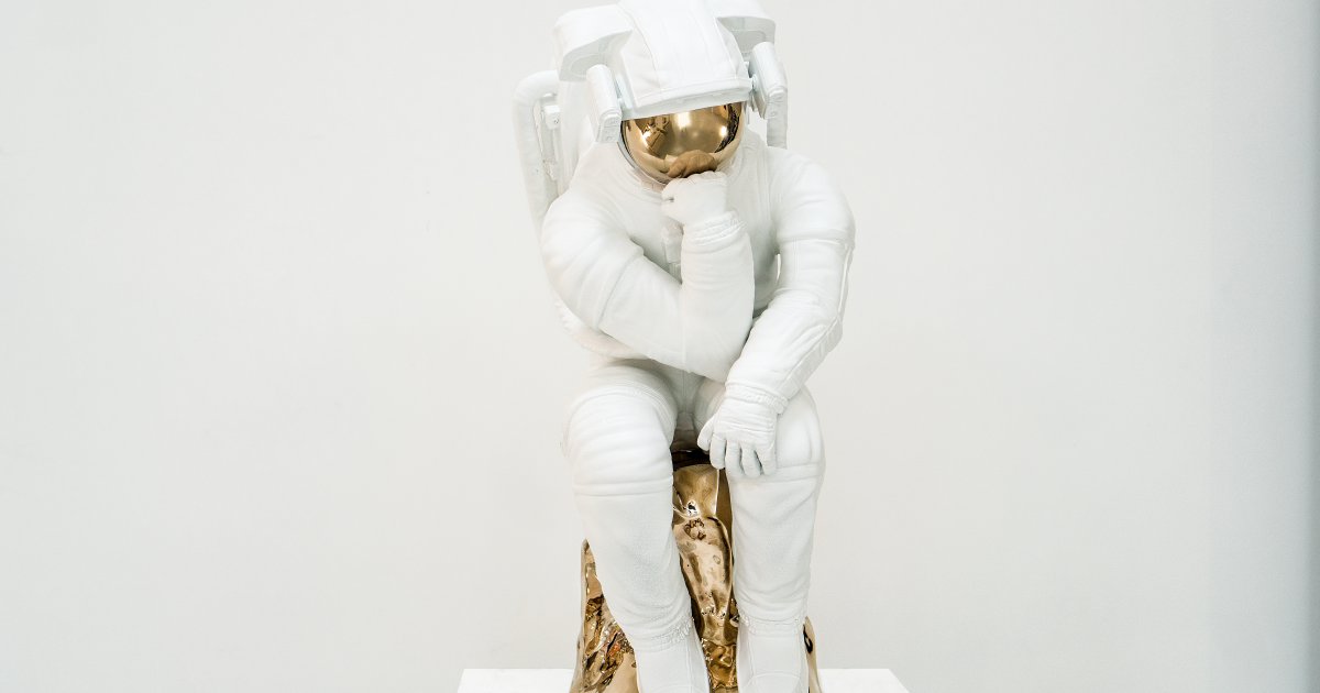 The Thinker (painted bronze, white), 2018 | Artworks | Joseph Klibansky