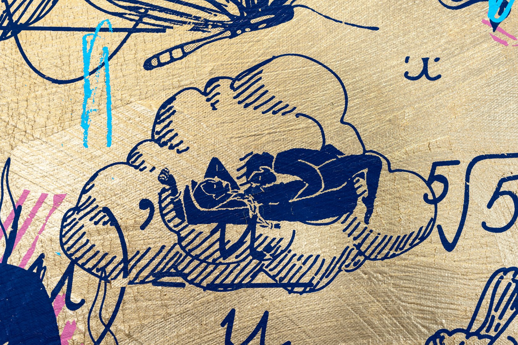 Clouds on Fire (gold, blue, pink), 2022 | Artworks | Joseph Klibansky