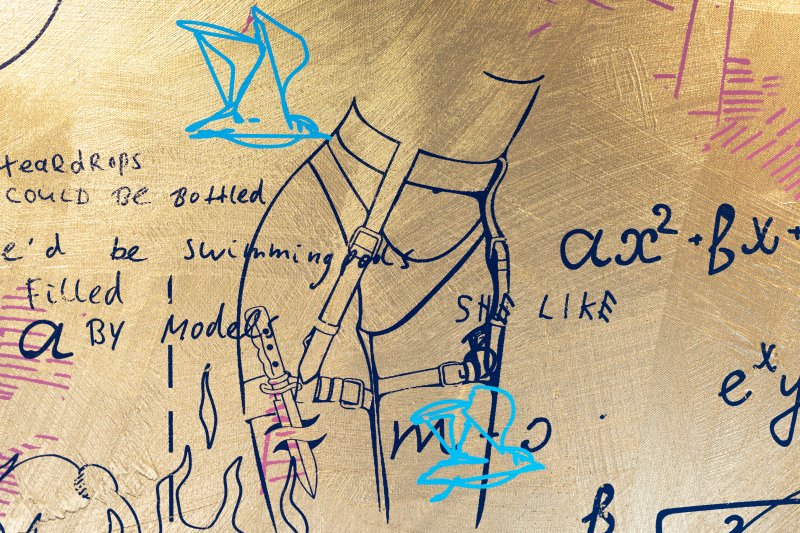 Clouds on Fire (gold, blue, pink), 2022 | Artworks | Joseph Klibansky